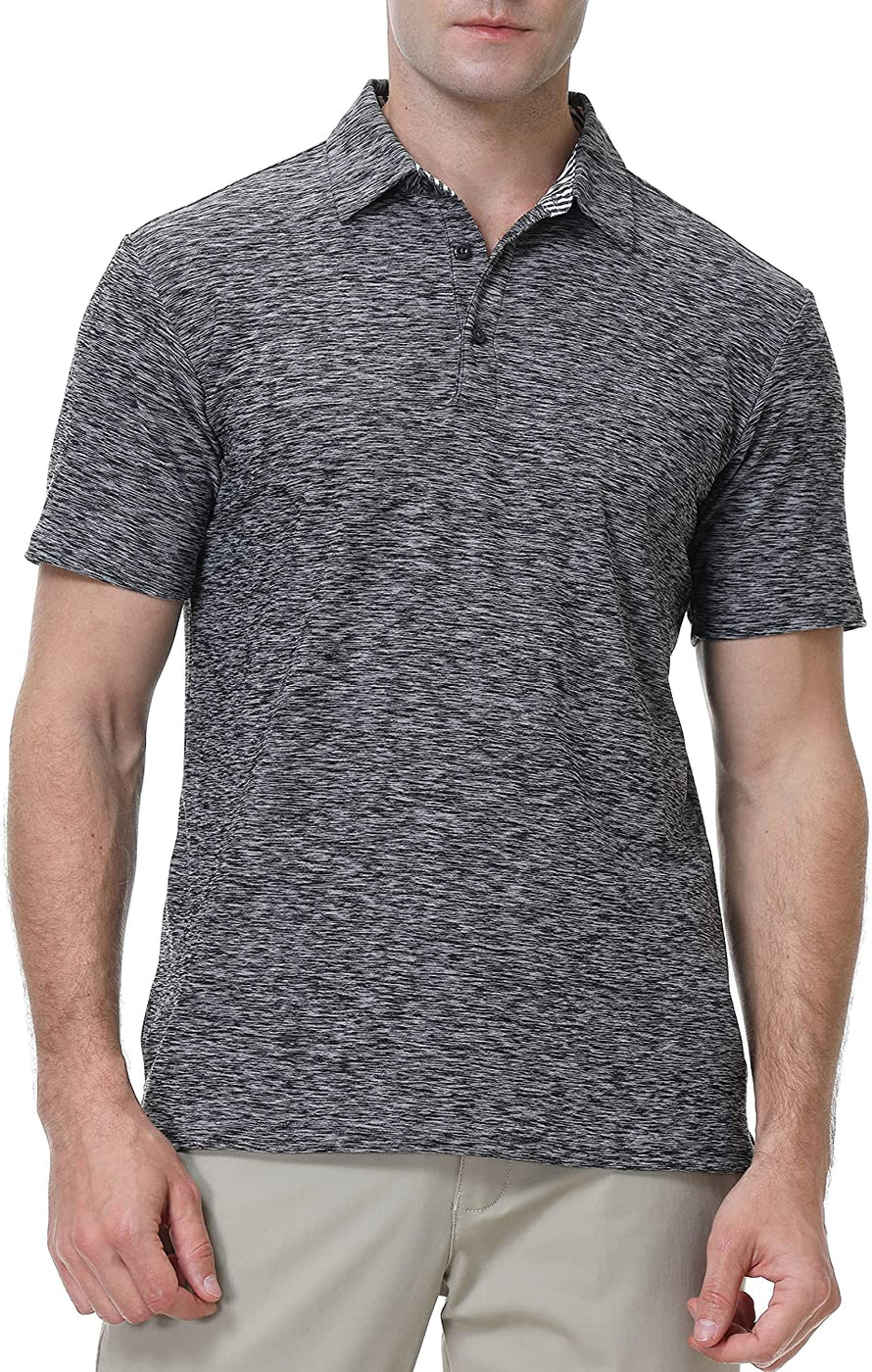 Alex Vando Mens Golf Shirt Moisture Wicking Quick-Dry Short Sleeve Casual Polo Shirts for Men ...